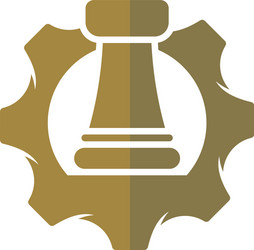 Gear chess logo design creative Royalty Free Vector Image