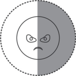 Colorful emoticon furious face expression Vector Image