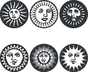 Old-fashioned sun decoration Royalty Free Vector Image