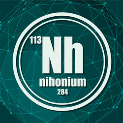 Nihonium nh periodic table element Royalty Free Vector Image