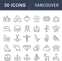 Set of canada traditional symbols and objects Vector Image