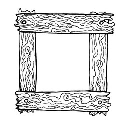 Wooden sketch frame set Royalty Free Vector Image