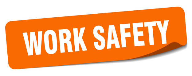 Work safety sticker work safety label Royalty Free Vector