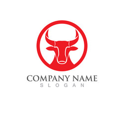 Bull shield logo icon head Royalty Free Vector Image