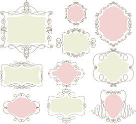 Set of cute romantic frames Royalty Free Vector Image