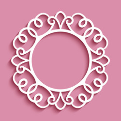 Round lace doily with cutout border pattern Vector Image