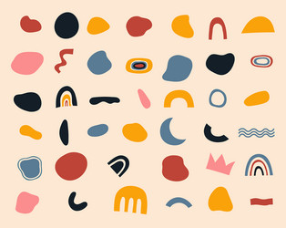 Cartoon color shapes collection Royalty Free Vector Image