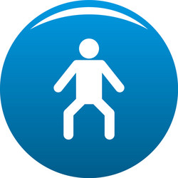 Stick figure stickman icon blue Royalty Free Vector Image