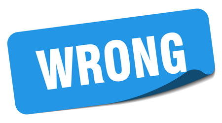 Wrong sticker wrong label Royalty Free Vector Image