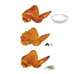 Fried chicken crispy wing isolated Royalty Free Vector Image