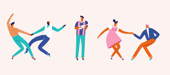 Happy young women dancing together diverse Vector Image
