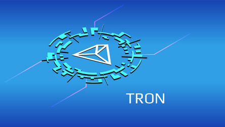 Tron trx token symbol in a digital circle Vector Image