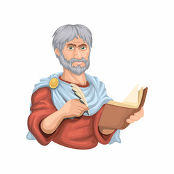 Aristotle ancient greek philosopher and polymath Vector Image