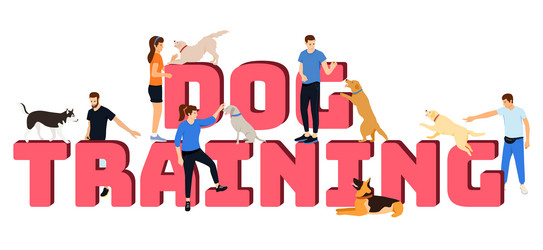 Dog training flat infographics Royalty Free Vector Image
