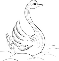 Sad swan Royalty Free Vector Image - VectorStock