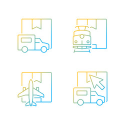 Transport icon set transportation symbol Vector Image
