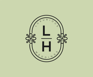 Lh initials letter wedding monogram logos Vector Image