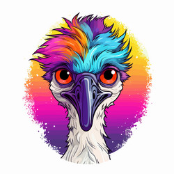 Ostrich t-shirt design graphic Royalty Free Vector Image