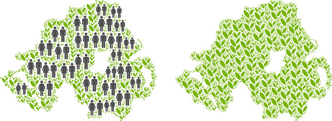 Northern ireland map population demographics Vector Image