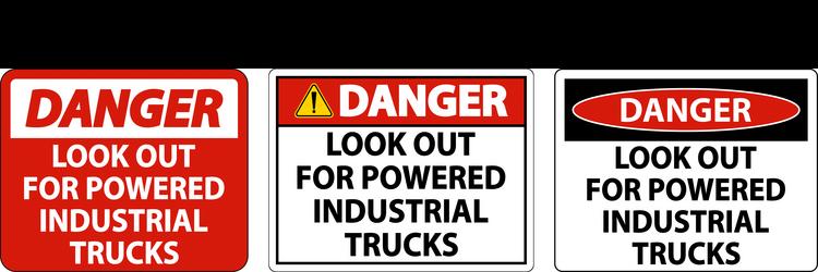 Warning look out for trucks sign on white Vector Image