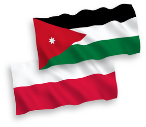 Poland and jordan flags for official meeting Vector Image