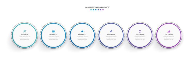 Horizontal progress bar featuring 6 arrow-shaped Vector Image