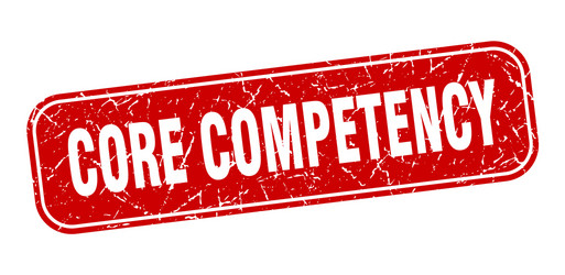 Square grunge red core competency stamp Royalty Free Vector