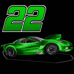 Blue drag racing car with grey strip Royalty Free Vector