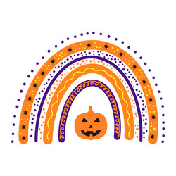 Autumn rainbow cute fall or thanksgiving clipart Vector Image