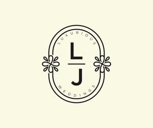 Lj initials letter wedding monogram logos Vector Image