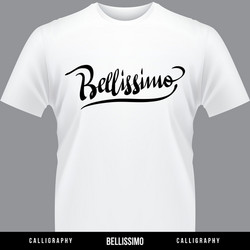 Bellissimo greetings hand lettering set Royalty Free Vector