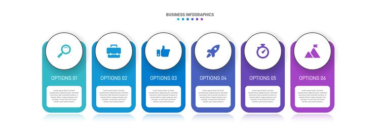 Horizontal progress bar featuring 6 arrow-shaped Vector Image