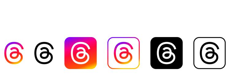 Set of threads logos new app of instagram Vector Image