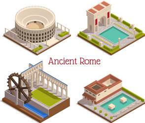 Ancient rome isometric set Royalty Free Vector Image