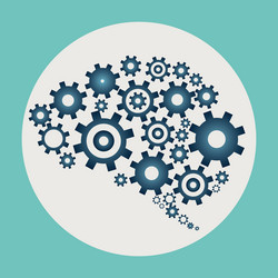 Connected cogs gears Royalty Free Vector Image