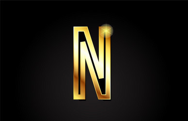 Combination letter na n a gold golden alphabet Vector Image
