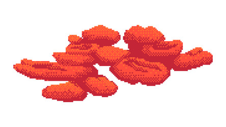 Pixel art pink tubular coral Royalty Free Vector Image