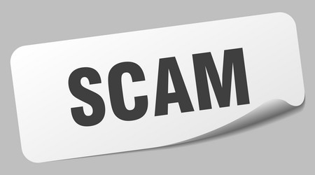 Scam sticker scam label Royalty Free Vector Image