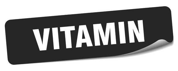 Vitamin sticker vitamin label Royalty Free Vector Image