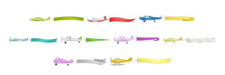 Flying airplanes with fluttering empty banner Vector Image