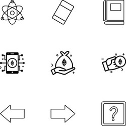 Atoms eraser book question mark right left Vector Image