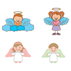 Cartoon angels collection set Royalty Free Vector Image