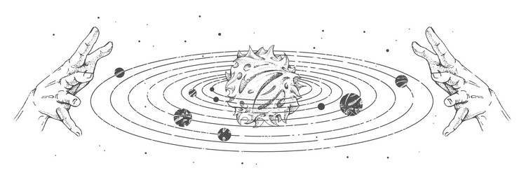 Solar System Unlabeled Black And White