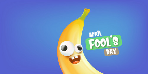 April fools day funky horizontal banner with silly