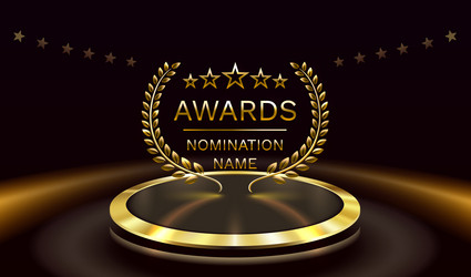 Awards nomination name podium golden prize event Vector Image