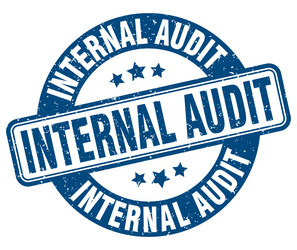 External audit stamp label round Royalty Free Vector Image