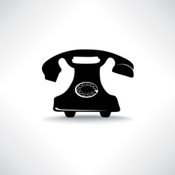 Old phone icon retro symbol handset sign Vector Image
