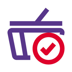 Product available in checklist moved to basket Vector Image