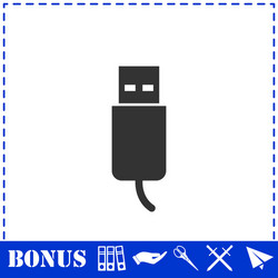 Usb plug icon flat Royalty Free Vector Image - VectorStock