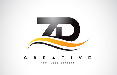 Zd z d letter logo design in white colors Vector Image